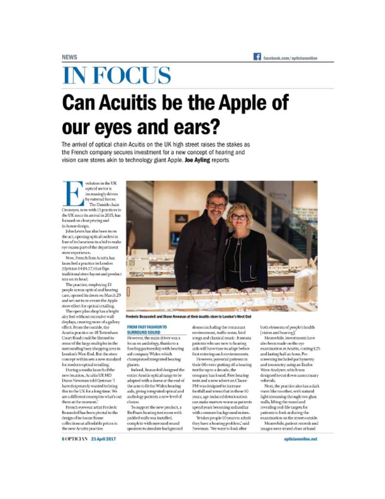 The Optician Magazine: Can Acuitis be the Apple of our eyes and ears ...