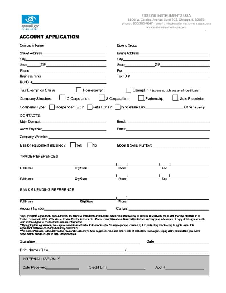 Forms - Essilor Instruments USA