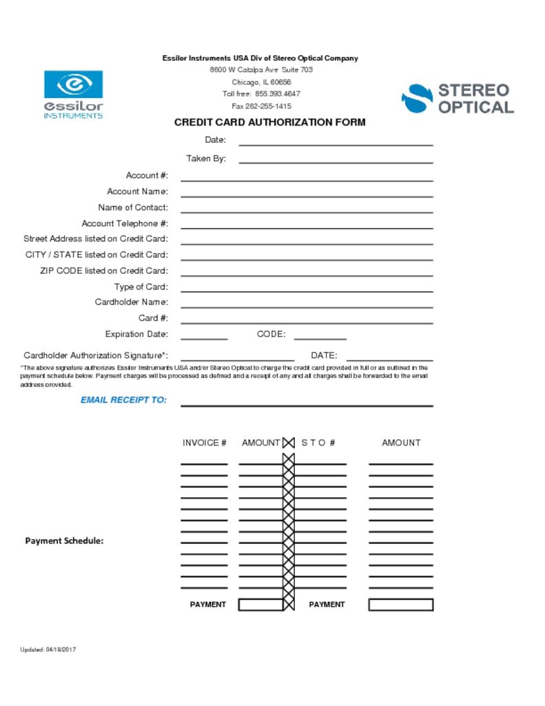 Forms - Essilor Instruments USA