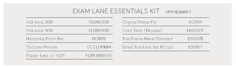 Exam Lane Kit - Essilor Instruments USA