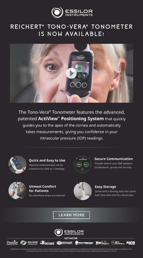 Tono-Vera Tonometer - Essilor Instruments USA