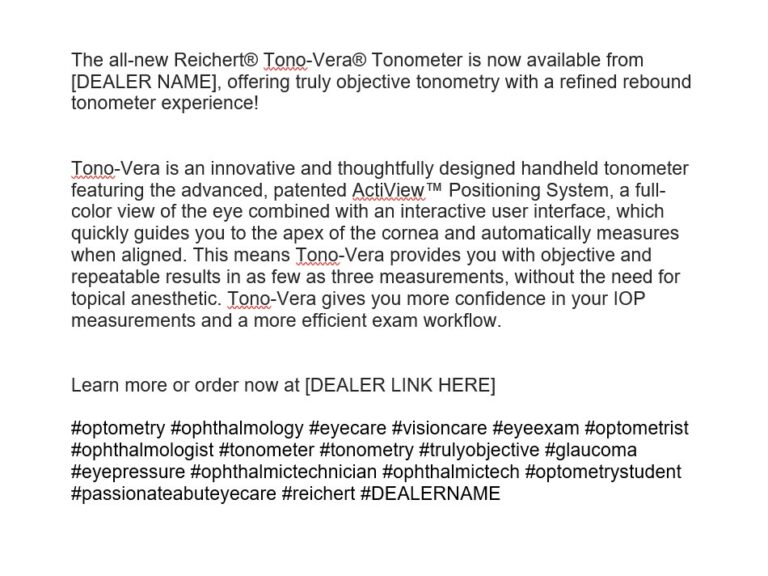 Tono-Vera Tonometer - Essilor Instruments USA